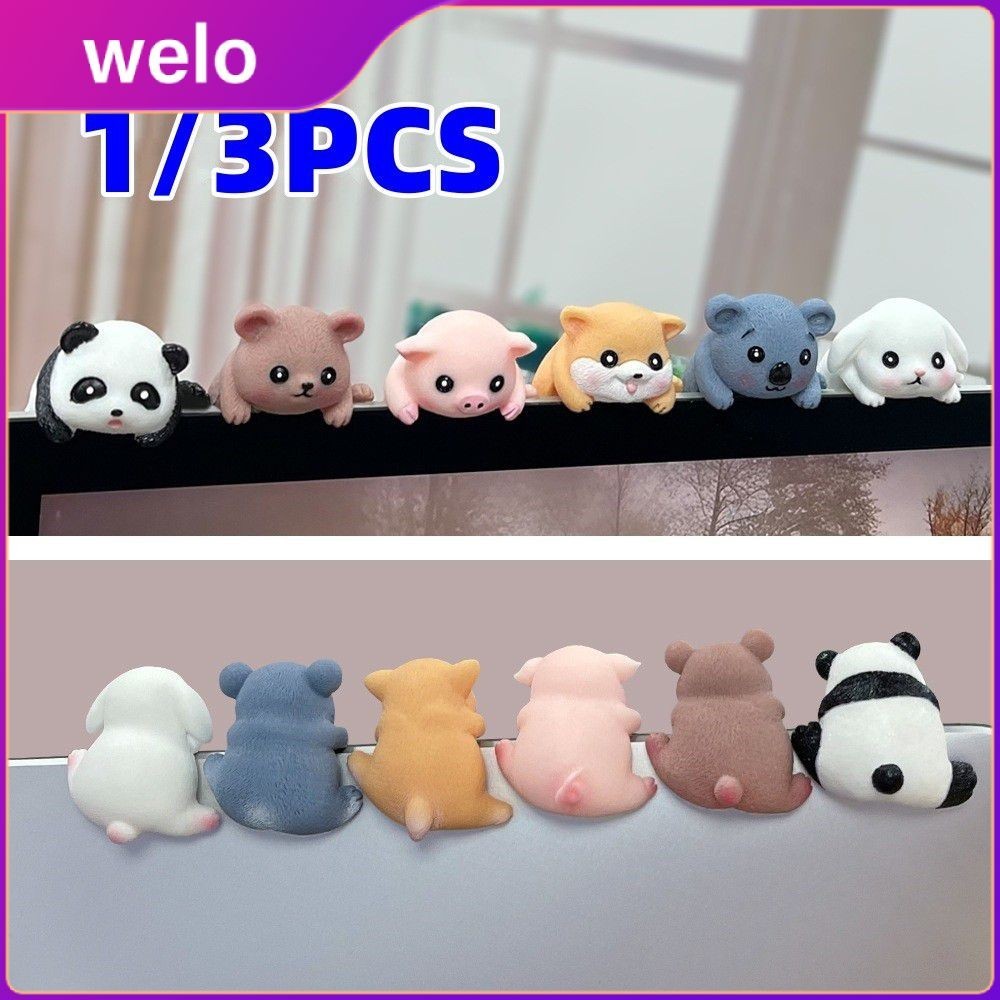 WELO Cute Animal Car Resin Ornaments Mini Cartoon Toy Desk Figurines ...
