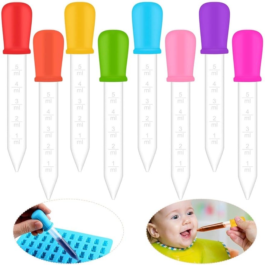 Liquid Droppers Silicone 5ml Clear Liquid Eye Dropper with Bulb Tip for ...