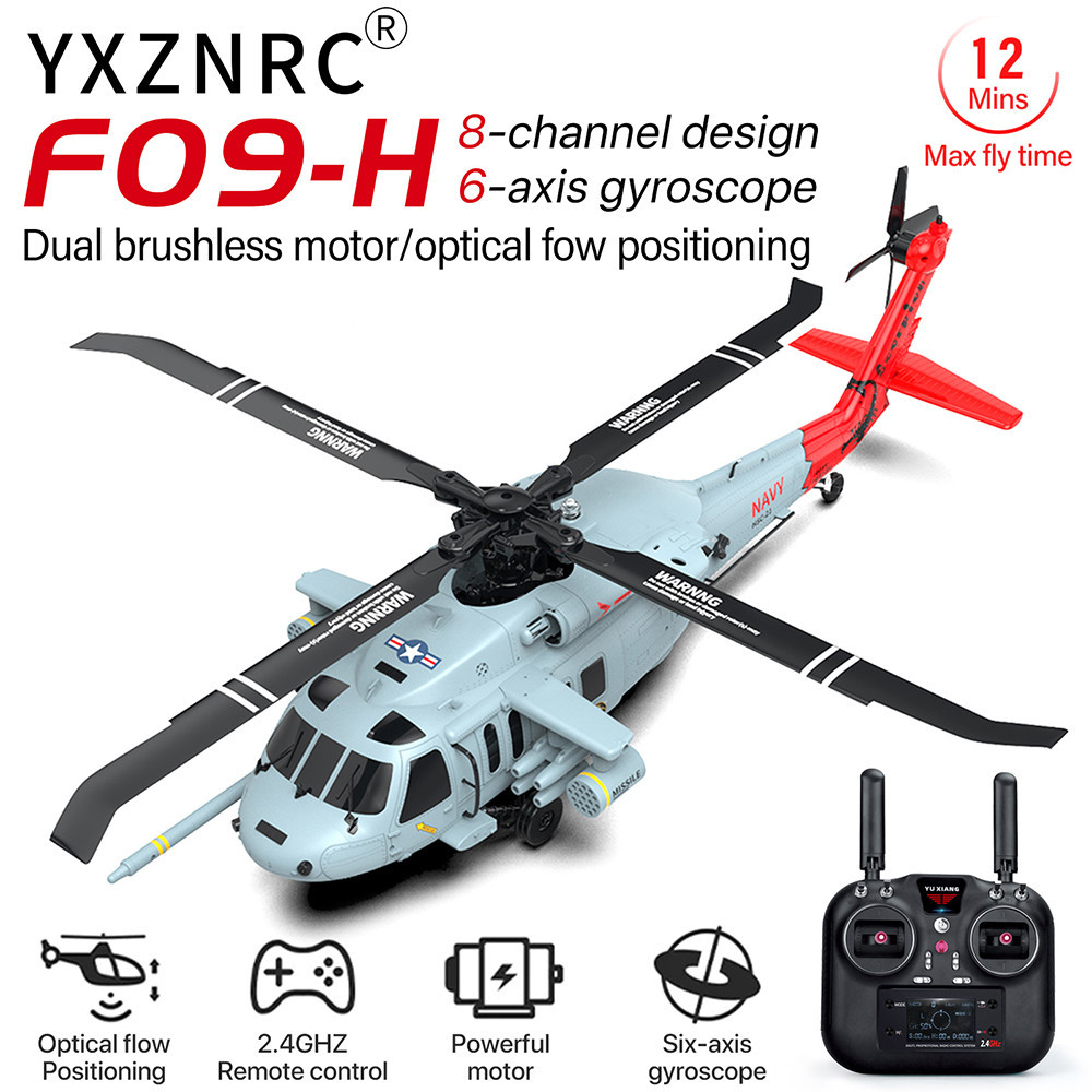 YXZNRC F09-H RC Helicopter 1:47 Scale 2.4G 6-Axis Gyroscope 8CH GPS ...