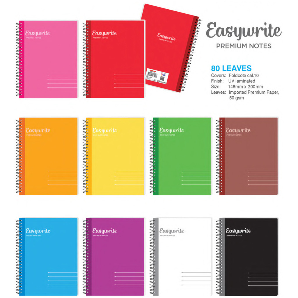 Easywrite Premium Notes Notebooks | Composition Writing | Spiral Stitch ...