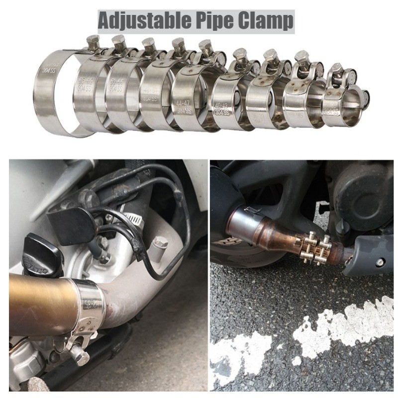 Motorcycle Exhaust Pipe Muffler Clamp Stainless 304 Fixed Water Pipe ...