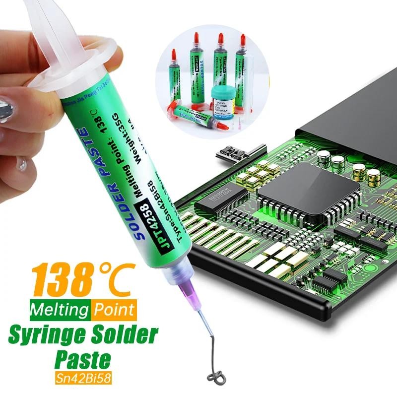 Lead free Welding Paste Sn42bi58 SMD 138℃ Syringe No Clean Solder Paste Low Temperature For ...