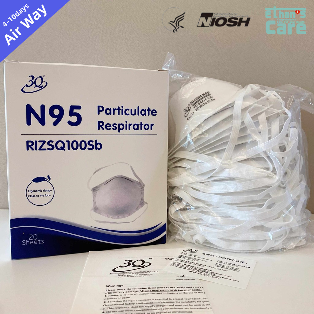 【Air Way】20Pcs Authentic 3Q Niosh N95 Mask US Certified Non-Woven ...