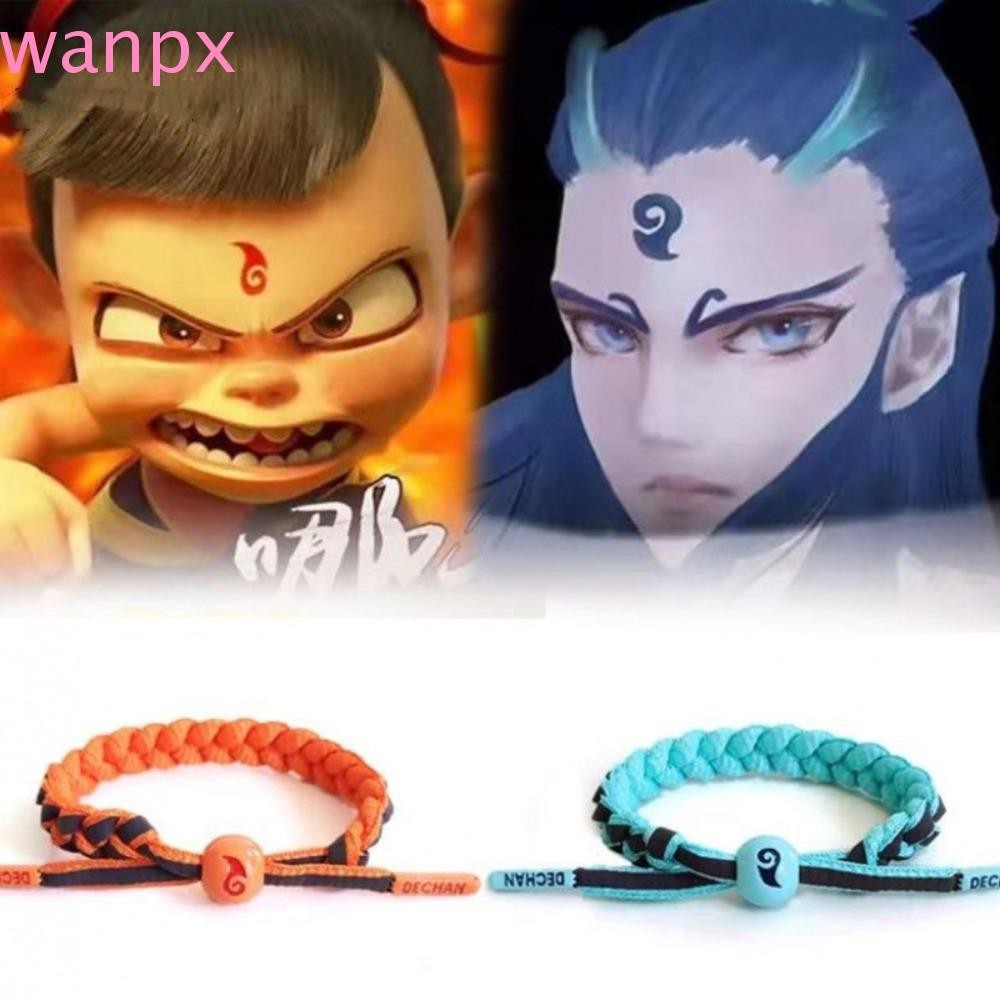 WANPX Film Nezha 2 Peripheral, Red Blue Handmade Aobing Woven Bracelets ...