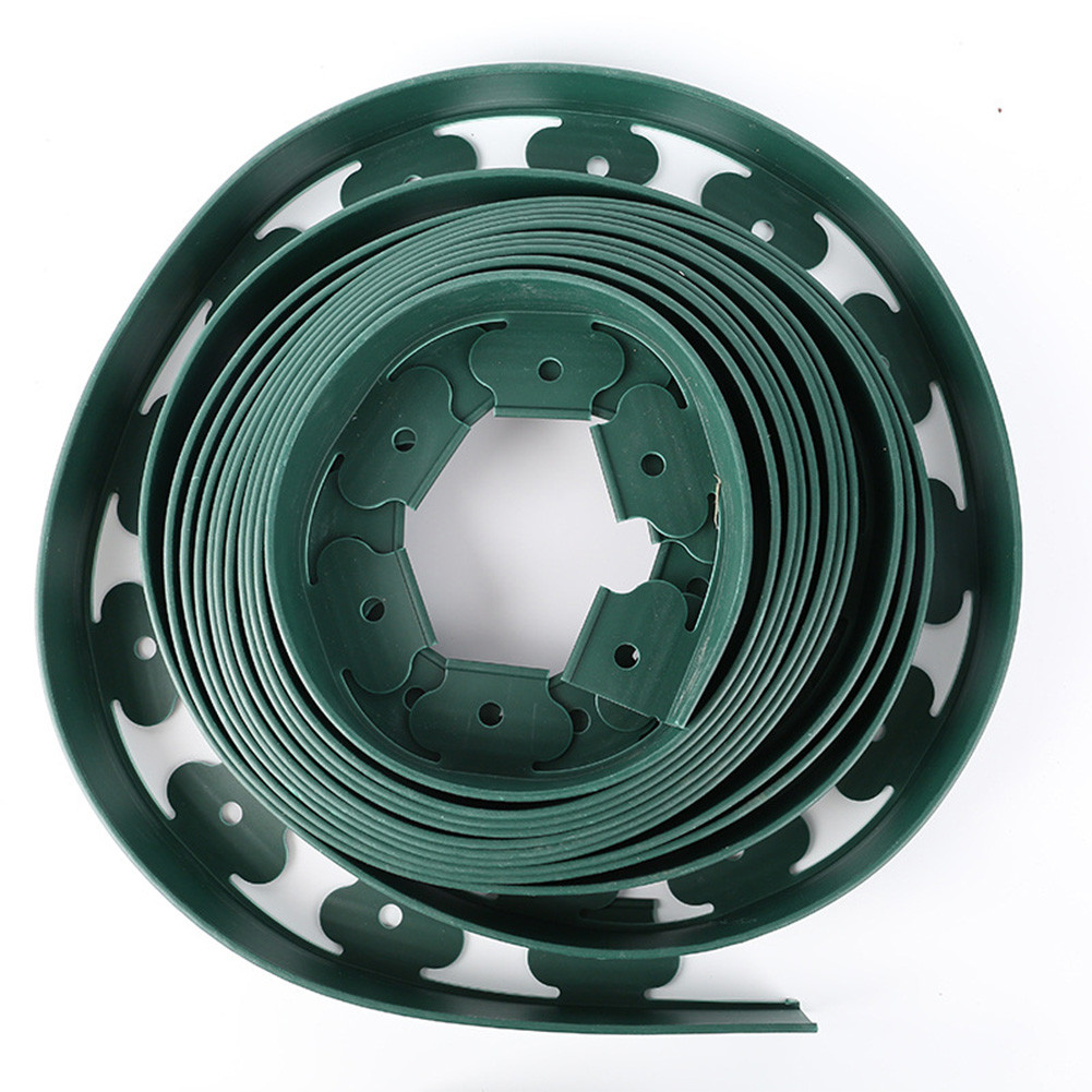10M Flexible Lawn Edging Kit Plastic Edging Border with 30 Spikes Heavy Duty No-Dig Landscape ...