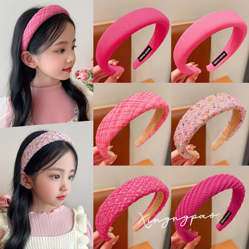 Korean Pink Headband for Kids Girl Wide Hair Band Elegant Fashion Hair ...