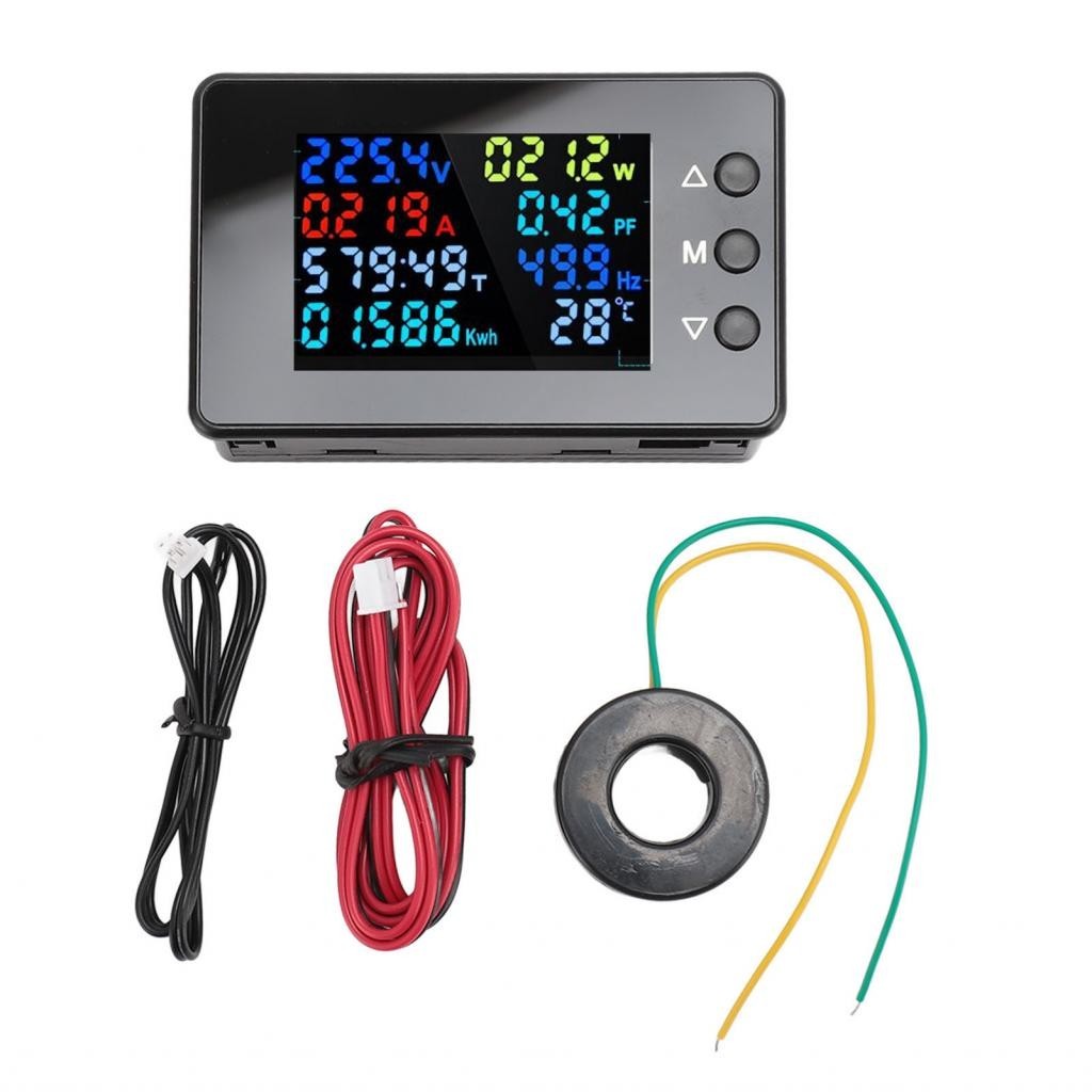 AC Digital Voltmeter Ammeter LCD Display Voltage Current Meter Digit ...