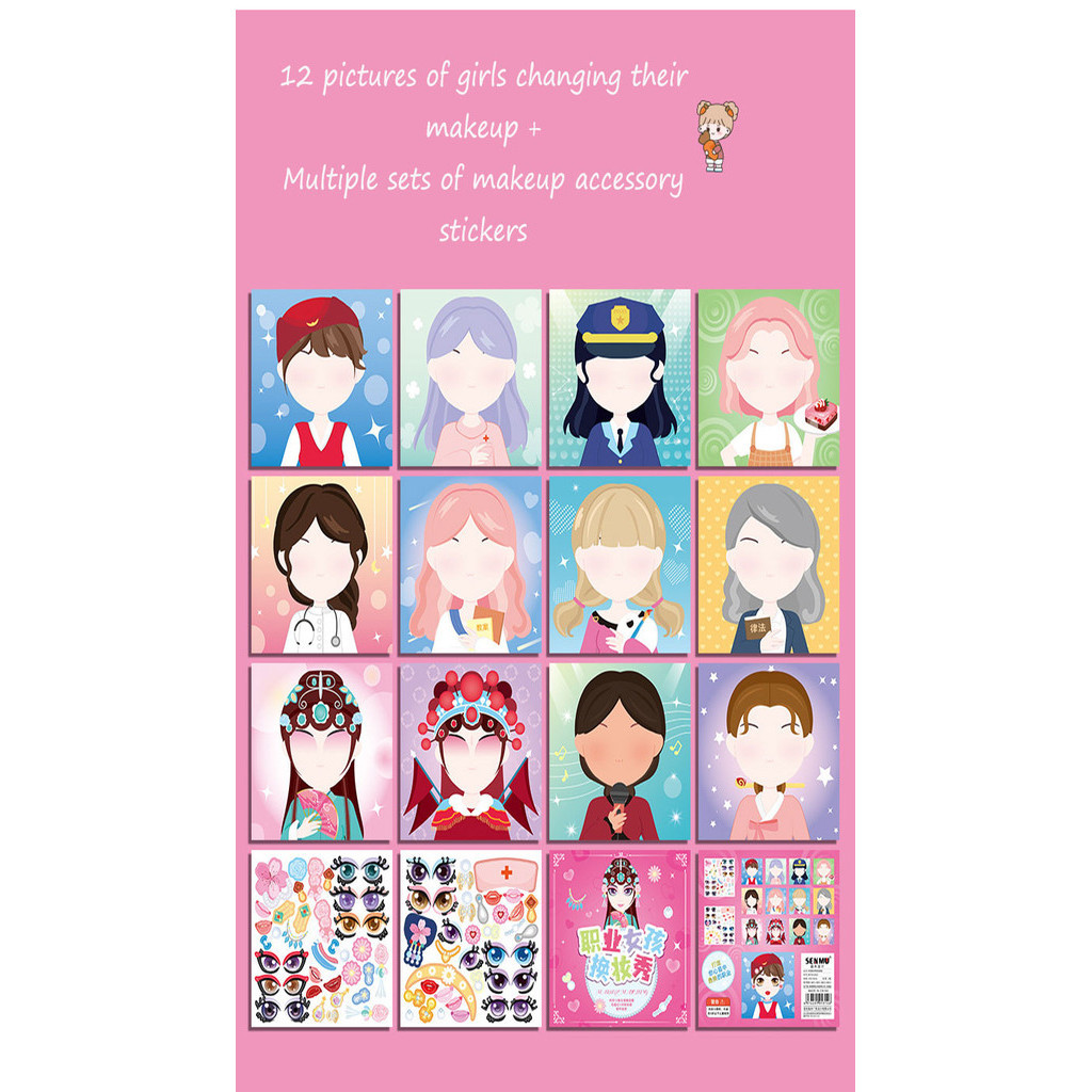 Sticker Book Paper Doll Stickers Book Dress Up Whole Body Dress Up Girl ...