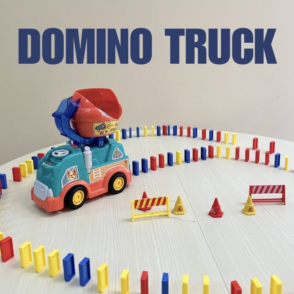 BYJ Domino Truck Vehicle Playset Automatic Domino Train Car Playset for ...