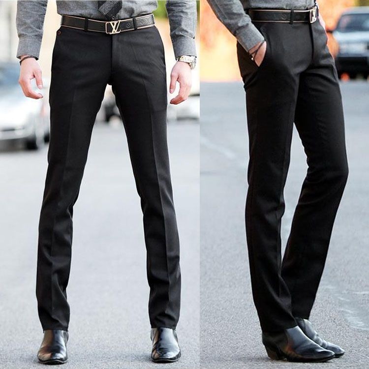 Autumn and winter Moslem suit pants slim fit and non ironing business ...