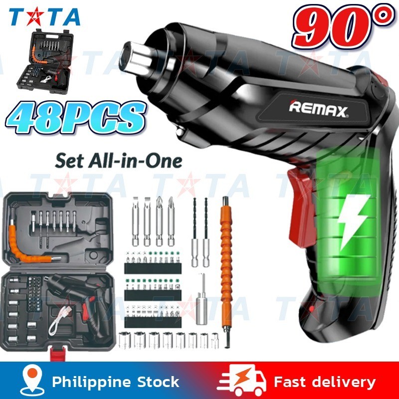 Cordless Electric Screwdriver 48PCS Drill Multifunctional Portable 90 ...