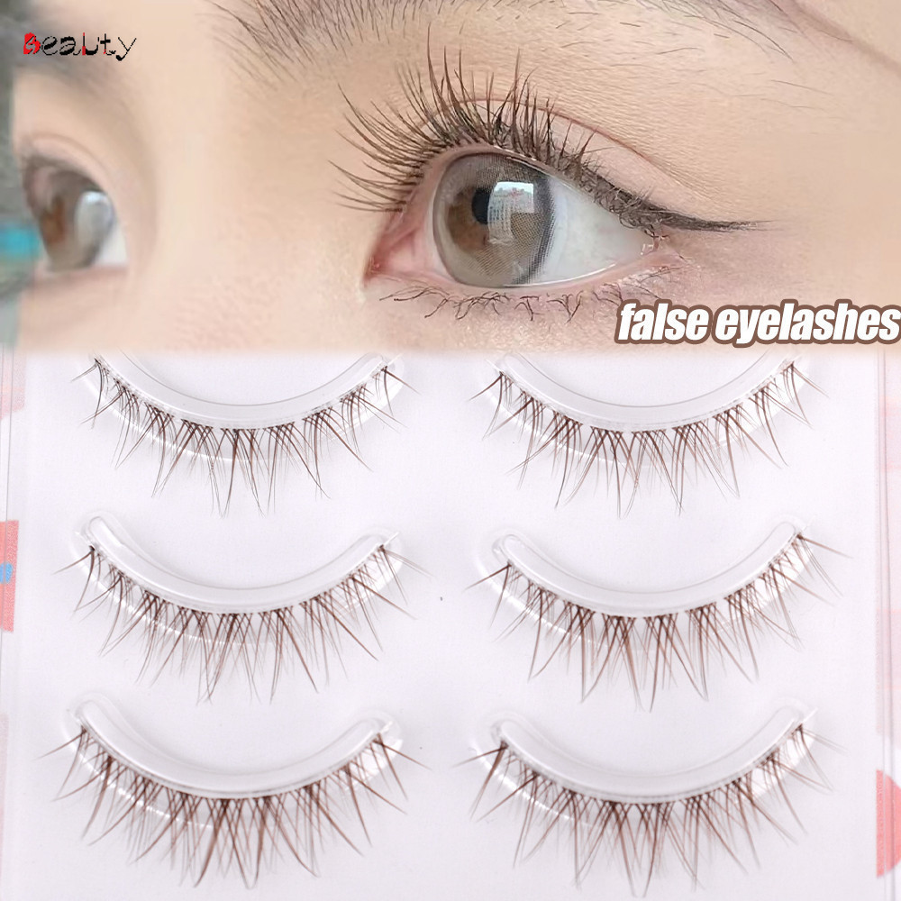 3/5Pairs Practical Little Devil Transparent Stem Eyelashes Natural ...