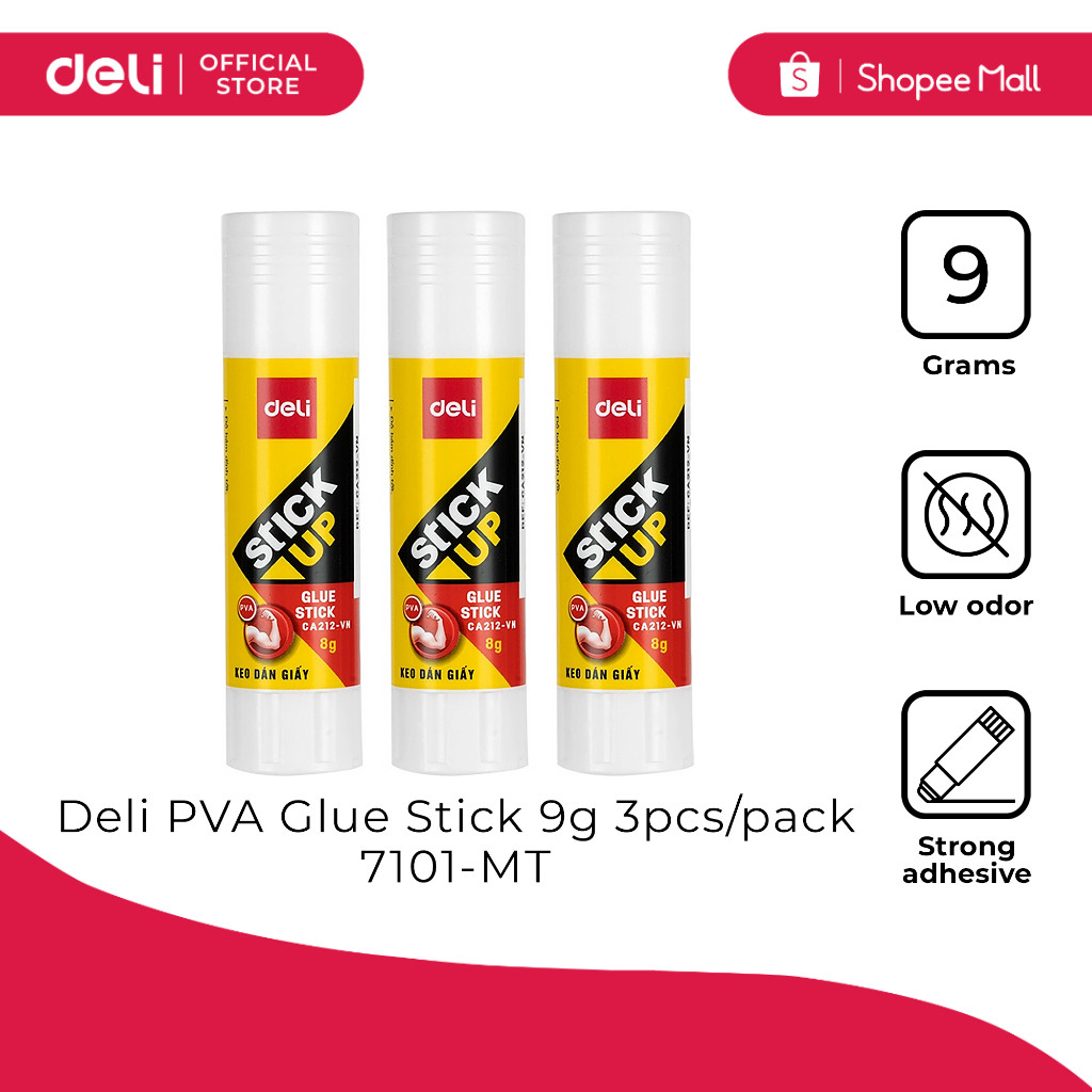Deli 7101-MT PVA Glue Stick 9g 3pcs/pack | Shopee Philippines