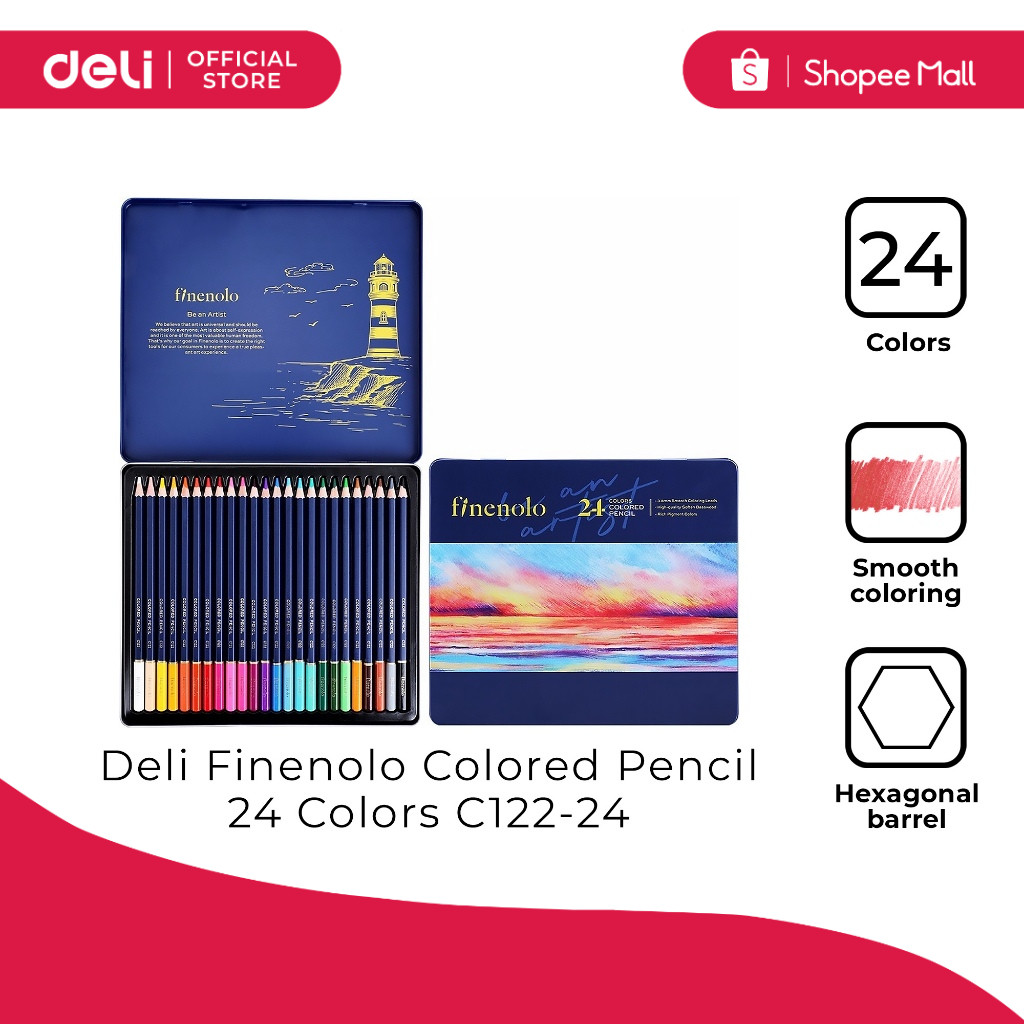 Deli C122-24 Finenolo Colored Pencil 24 Colors | Shopee Philippines