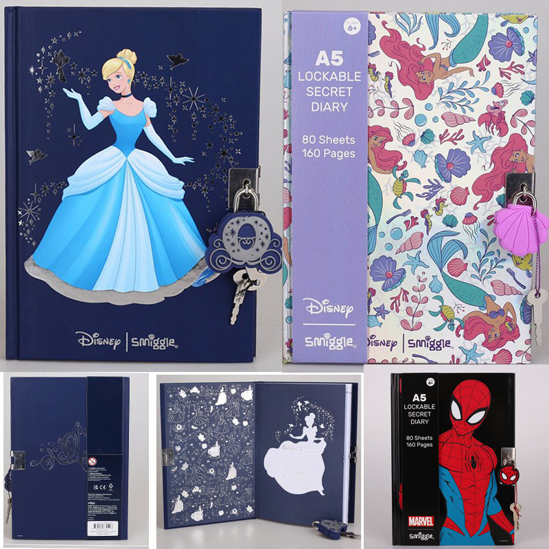 Australia smiggle Stationery Student Diary Blue Cinderella Locked ...