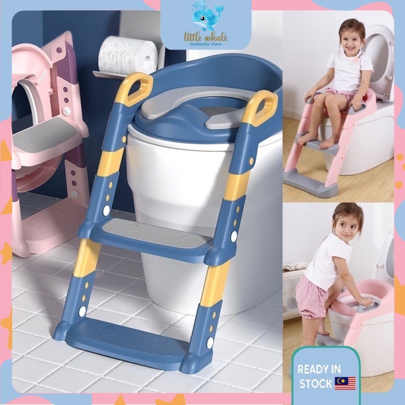 Toilet Bowl Potty Training Seat with Adjustable Ladder Nursery for Kids ...