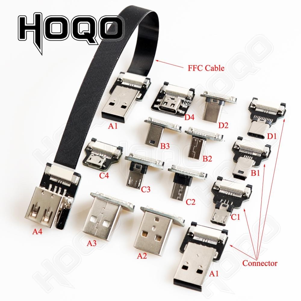 Used for Raspberry Pi FFC Type-C Mini Micro USB Extension Flat Ribbon ...