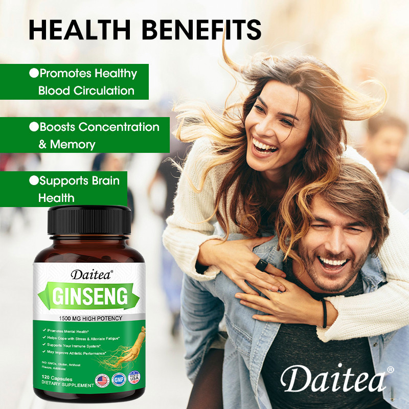 DAITEA Ginseng Capsules: Supports energy, stamina and vitality + memory ...