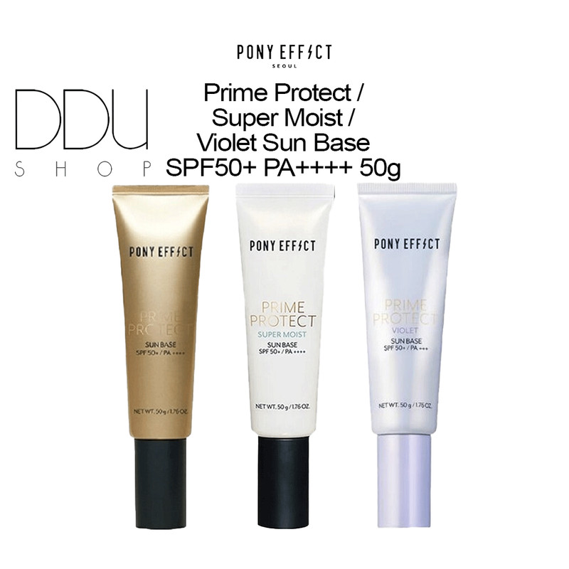 PONY EFFECT Prime Protect / Super Moist / Violet Sun Base SPF50+ PA++++ 50g | Shopee Philippines
