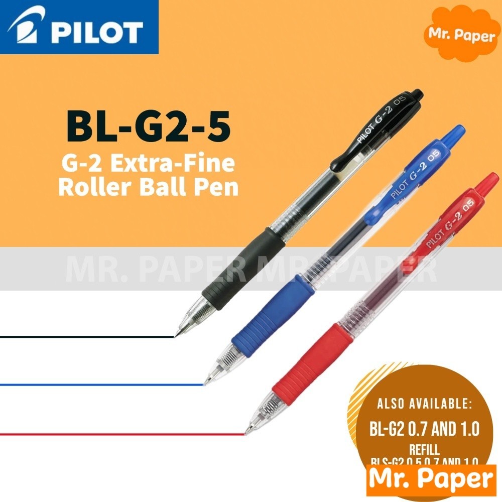 Pilot G2 Retractable Roller Ball Pen | Refill | 0.5mm 0.7mm 1.0mm | BL ...