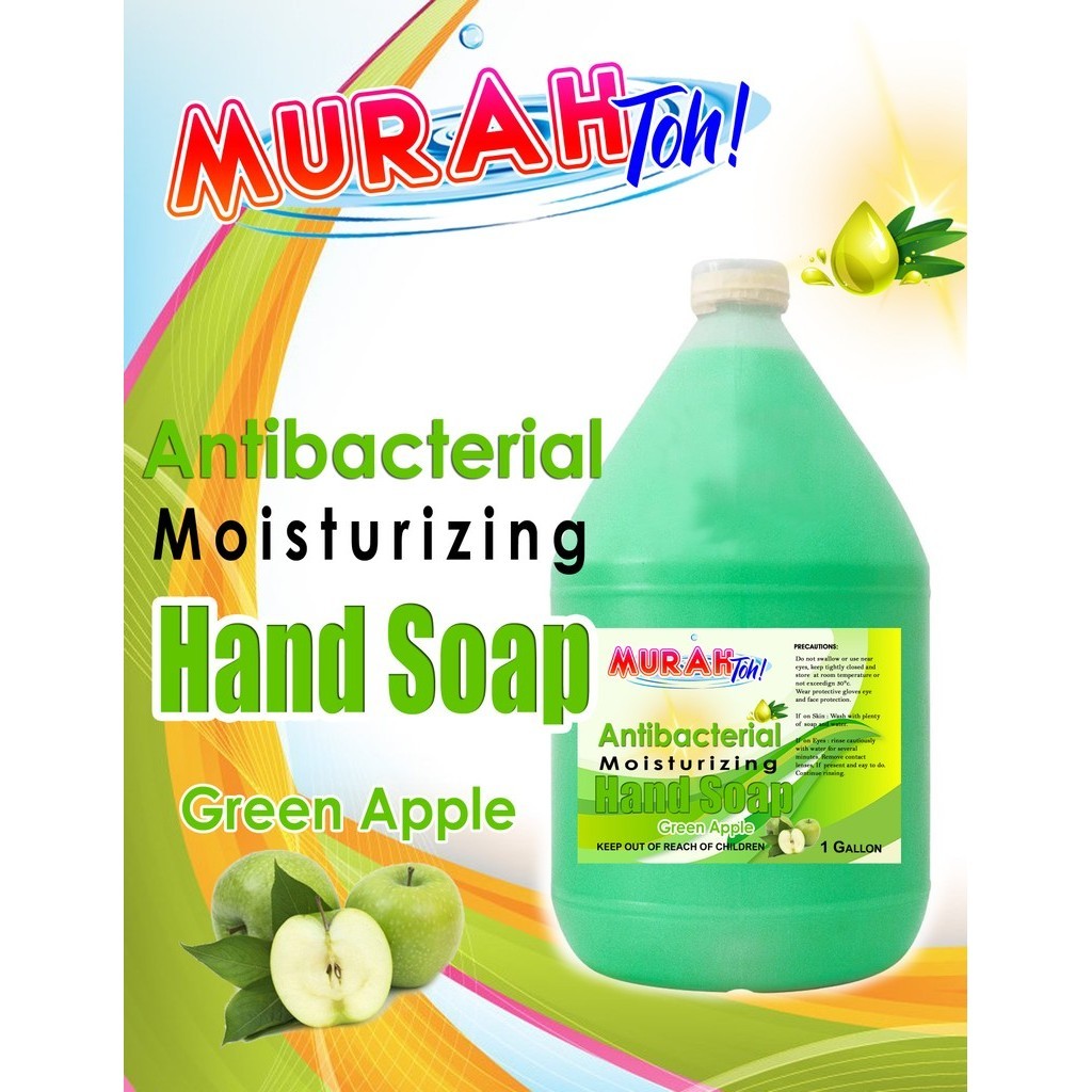LIQUID HANDSOAP WITH MOISTURIZER - 1 GALLON GREEN APPLE SCENT | Shopee ...