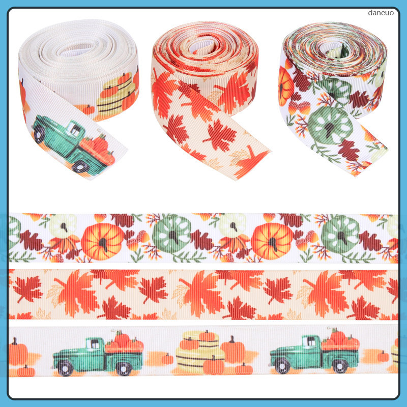 3 Rolls Ribbon The Gift Fall Ribbons Autumn Harvest Theme Party Wired ...