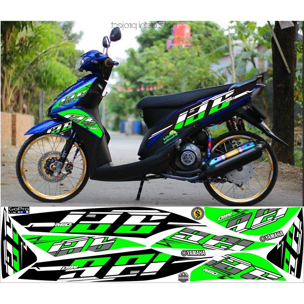 YAMAHA Mio J MOTORCYCLE Striping VARIATIONS GT Stickers Simple Motif ...