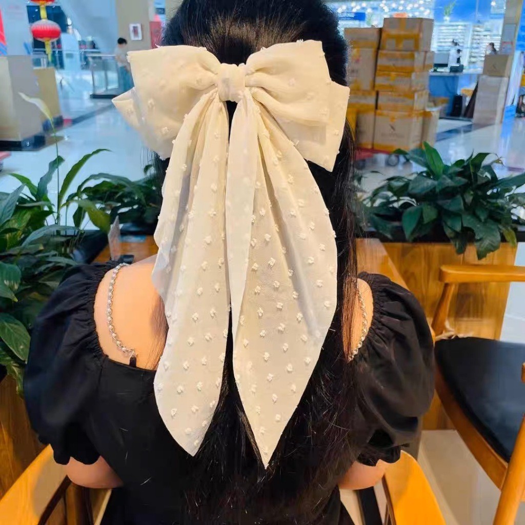 New style oversized bow headdress streamer hairpin spring clip hairpin ...