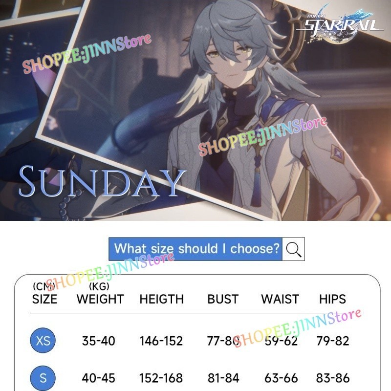 - JINN - SUNDAY Cosplay Costume Honkai Star Rail Cosplay Mr. Sunday ...