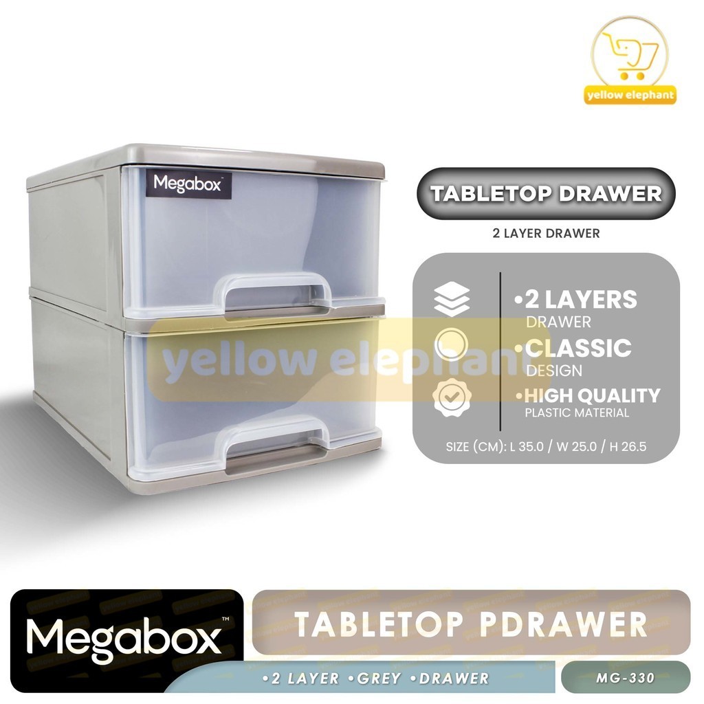 Megabox Mg-330 Drawer 2 Layers White, Gray | Shopee Philippines