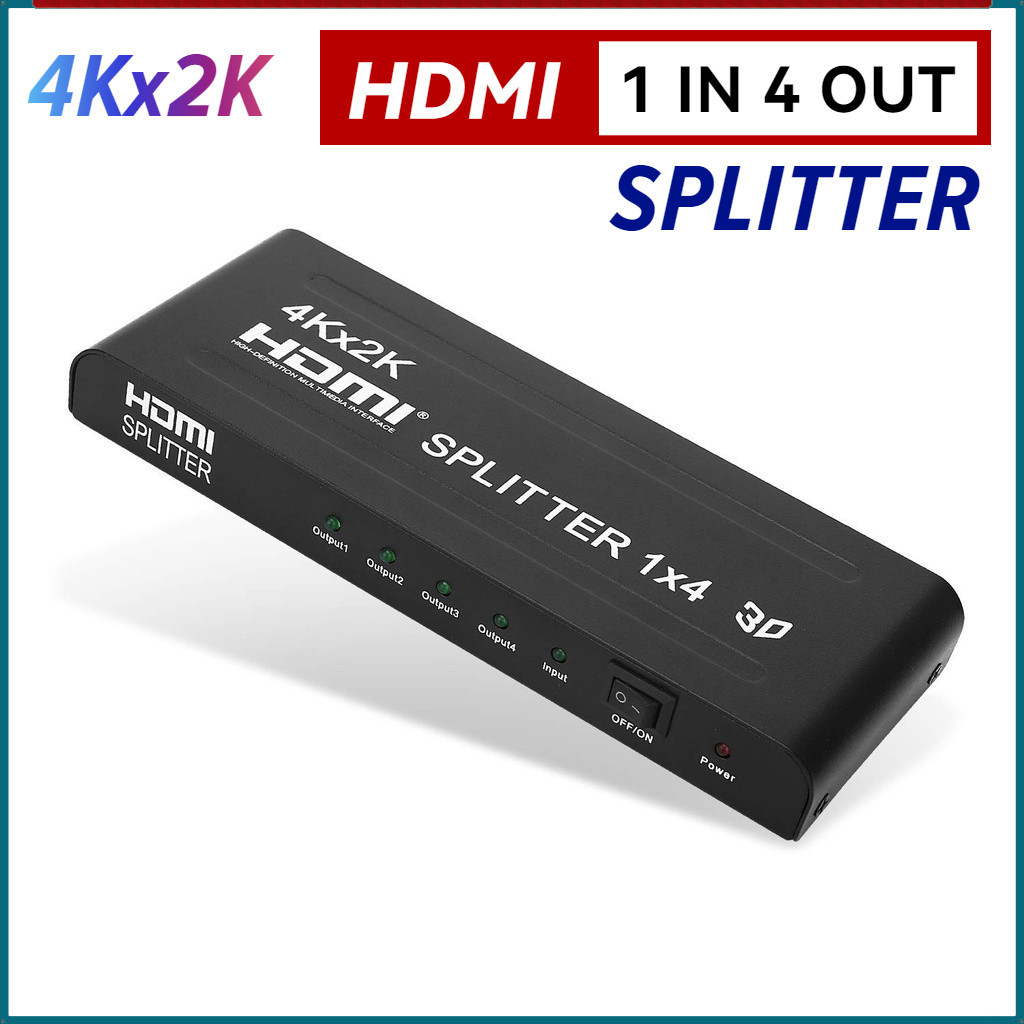 4K HDMI Splitter 1x4 HDMI Distributor 1 in 4 Out 4K 30Hz Multi Monitor ...