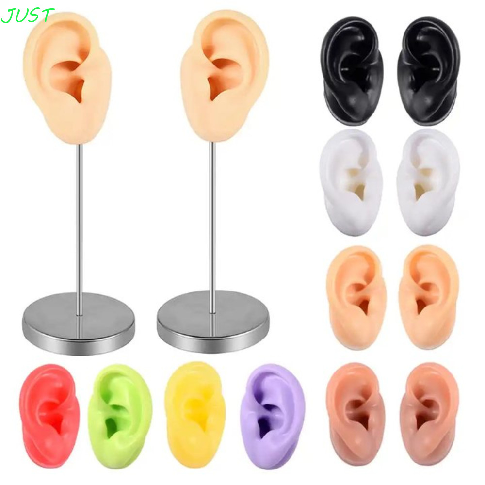 JUST Human Ear Model Rack, Piercable Multicolor Silicone Ear Model ...