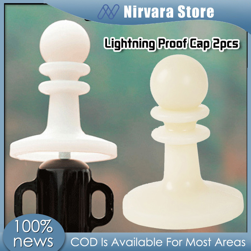 2pcs Camping Tent Pole Lightning Proof Cap Outdoor Awning Pole Anti ...