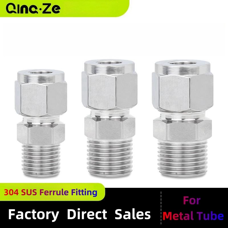 304 stainless steel compression fitting PC ferrule fittings water gas ...