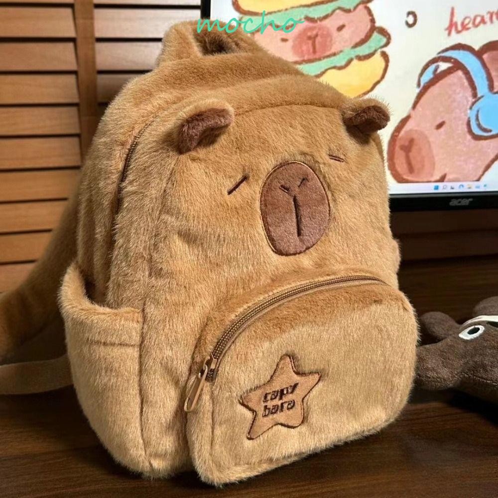 MOCHO Capybara Plush Backpack, Plush Capybara Big Capacity Capybara ...