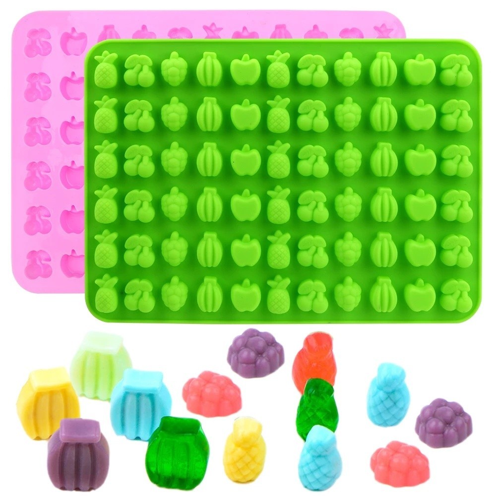 Mini Fruit Silicone Gummy Mold Fruit Grape Banana Cherry Candy Jelly ...