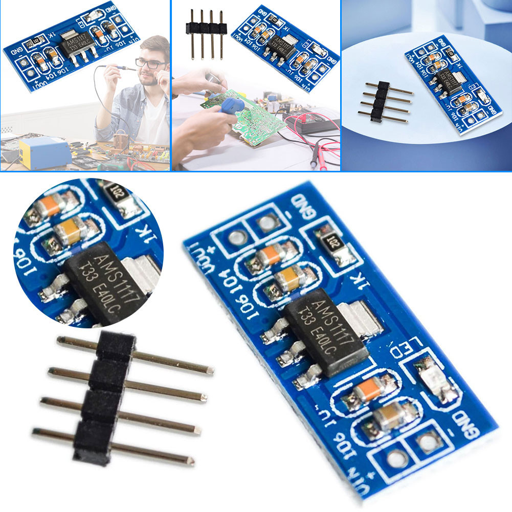 AMS1117 Power Supply Module 4 Pin Step-Down Linear Voltage Regulator ...