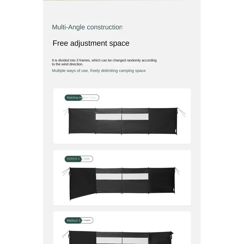 Mobi Garden Black Windscreen 500x120cm Wind Breaker Shield Camping ...