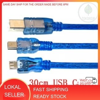 30 CM USB Cable Micro Mini Type B for Nano Mega Leonardo Uno Pro Micro ...