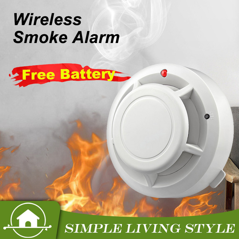 【Free Battery】 Photoelectric Sensitive Sensor Smoke Detector Fire Alarm ...