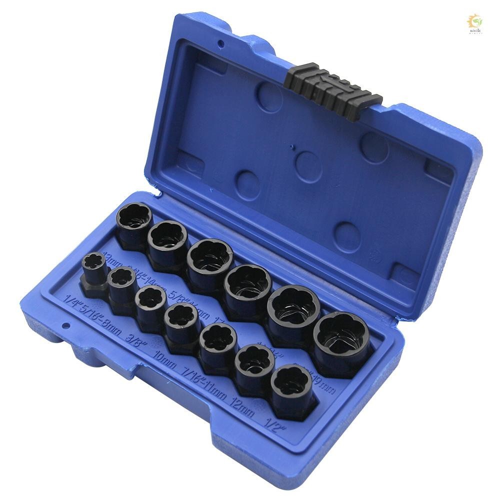13PCS Impact Bolt & Nut Remover Set Bolt Extractor Removal Tool Set ...