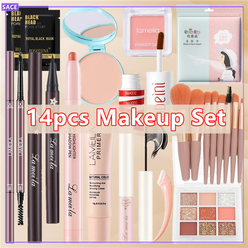 14PCS Lameila Makeup Set BB Cream Eye Shadow Lip Stick Mascara Eyeliner ...