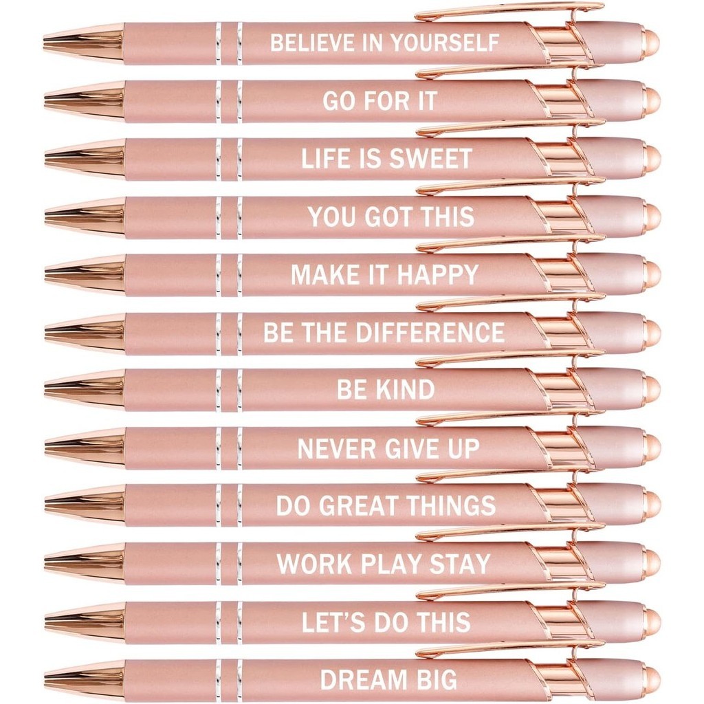 12 styles Introduction Pen, Inspirational Ballpoint Pen, With Stylus ...