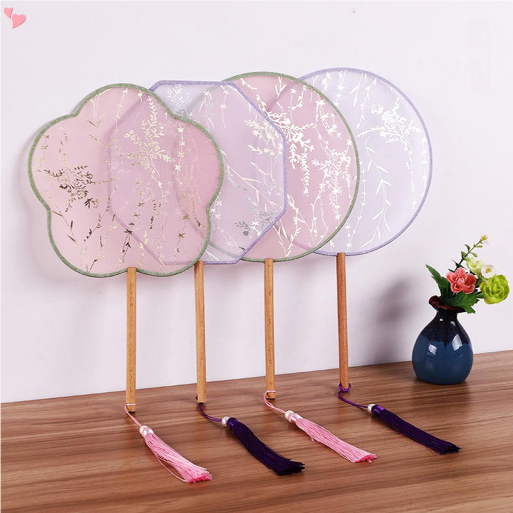 Translucent Beech Wood Long Handle Ancient Style Group Fan Hanfu Props ...