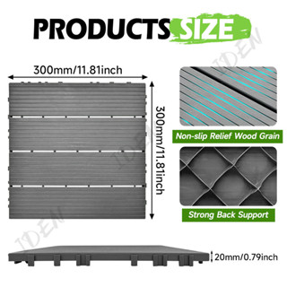 PVC Floor Decking tiles Indoor Outdoor DIY Interlocking Tiles for Porch ...
