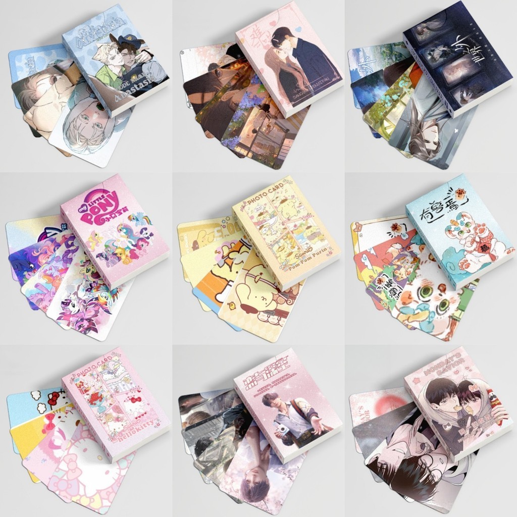 50pcs/box Manga Manhwa Laser Holographic Lomo Cards Comic Cartoon ...