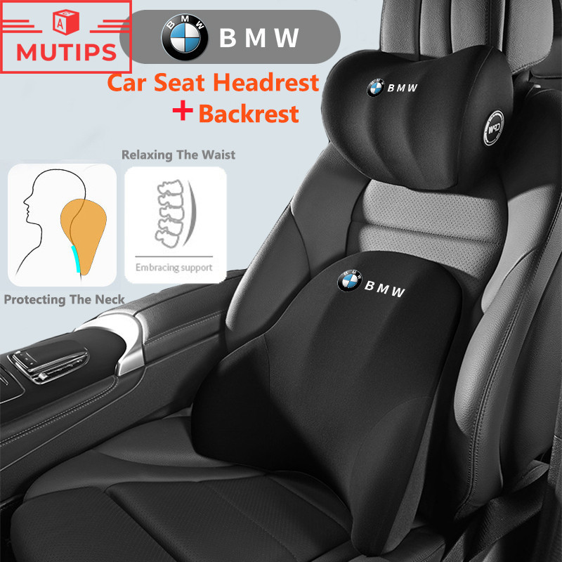 BMW Car Seat Headrest Waist Pillow Memory Cotton Car Headrest and ...