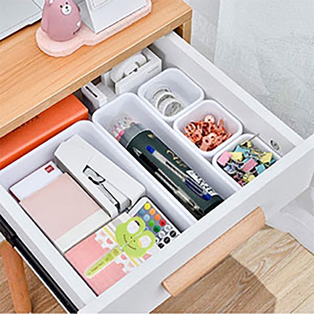8Pcs Stackable Desk Drawer Plastic Storage Box Table Compartment ...