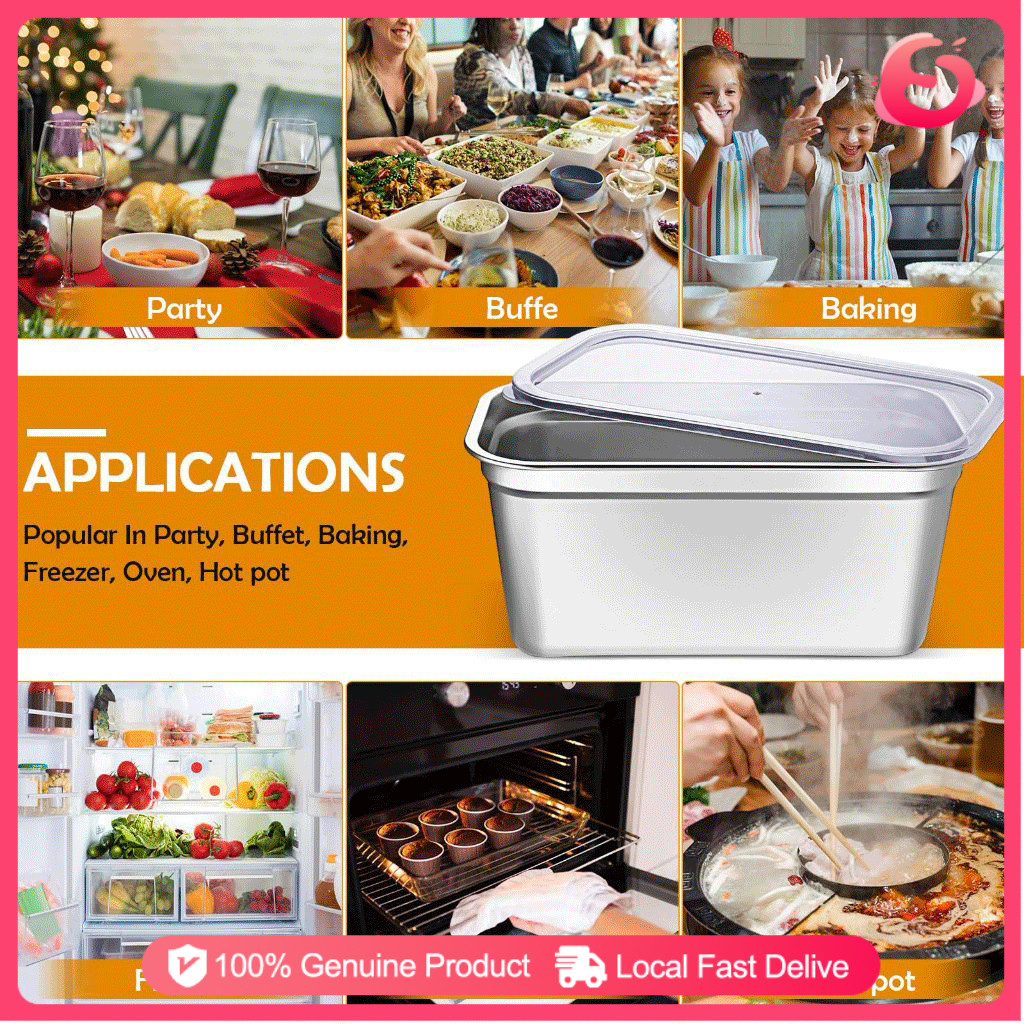 304 Japanese Stainless Steel Style Tray Food Storage Box With Lid ...