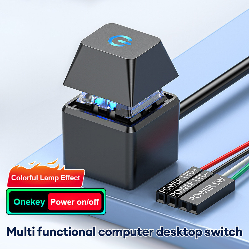 Computer Desktop Power Switch Button With LED Indicator PC Host Power ...